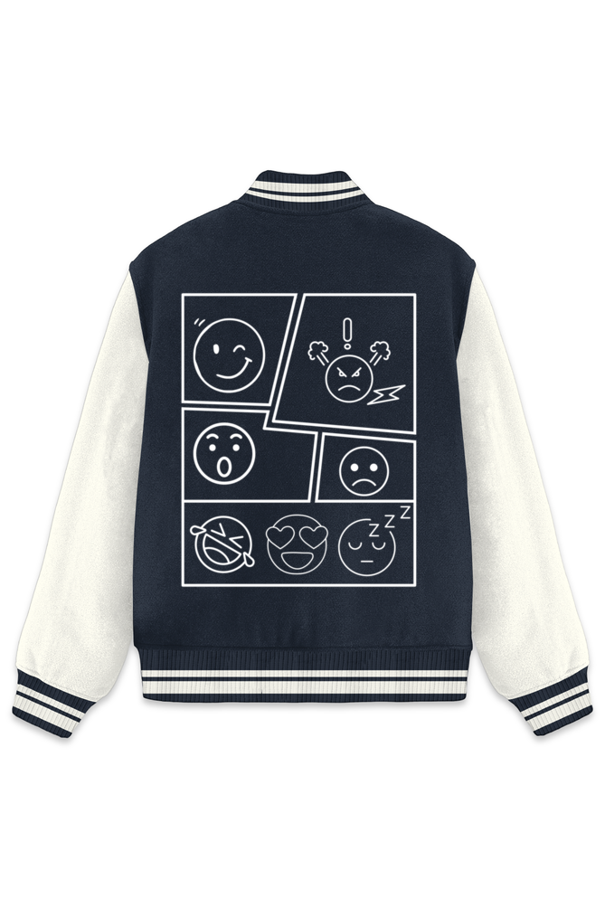 Emojination Varsity Jacket For Men - Clemor